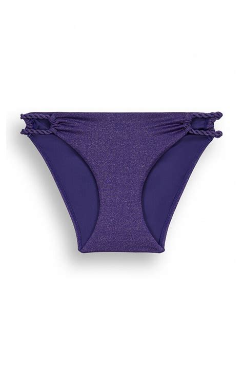 Culotte Bikini Paillettes Bleu Marine Womens Swimsuits Cortefiel