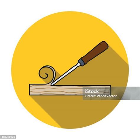 흰색 배경에 고립 된 평면 스타일에서 아이콘 끌 제재소와 목재 스톡 벡터 일러스트 레이 션 심볼 강철에 대한 스톡 벡터 아트 및 기타 이미지 Istock