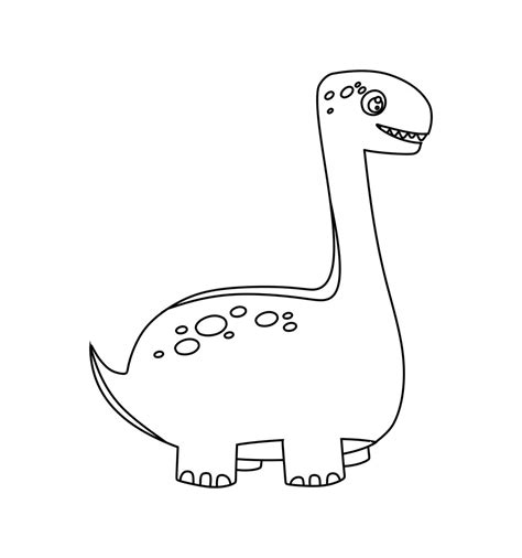 Premium Vector Dinosaur Character Black And White Vector Illustration