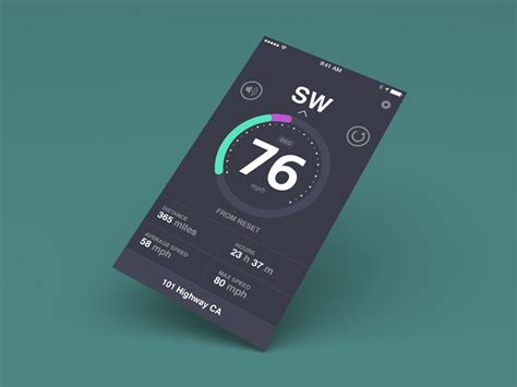 Speed Gauge Ux App Design App Interface Mobile Interface