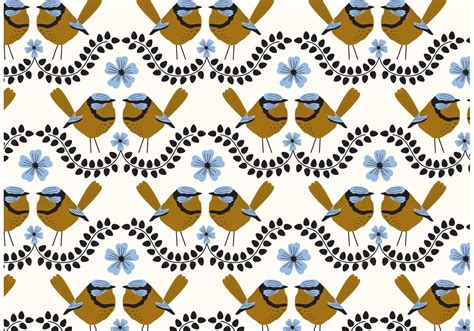 Blue Wren Repeat Pattern 91239 Vector Art At Vecteezy