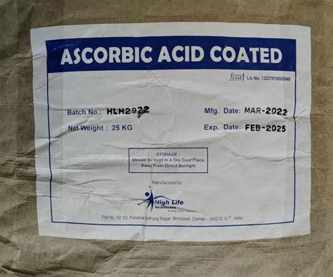 Ascorbic Acid Vitamin C Coated Grade Standard Food At ₹ 200 Kg In New Delhi