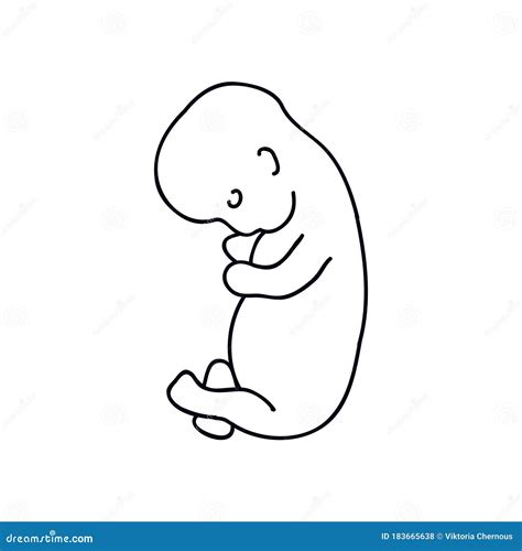 Fetus Doodle Icon Vector Illustration Stock Illustration
