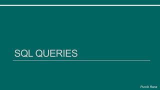 Sql Queries Basics PPT
