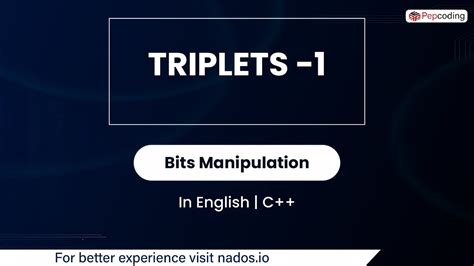Triplets 1 Module Bits Manipulation In English Cpp Video19