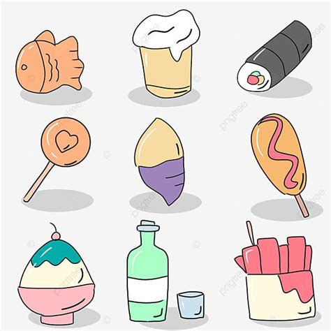 An Assortment Of Different Types Of Food On A White Background