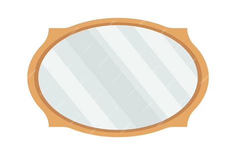 Premium Vector Modern Oval Decorative Wall Mirror Flat Icon