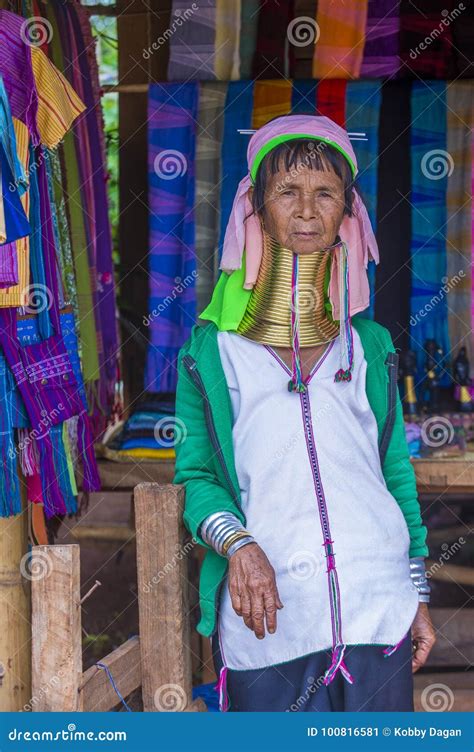 Portrait Of Kayan Tribe Woman In Myanmar Editorial Photo Image Of