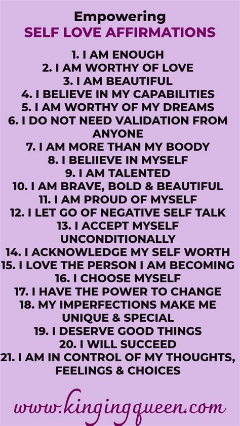 Affirmations For Self Love To Help You Build Self Esteem Worth Artofit