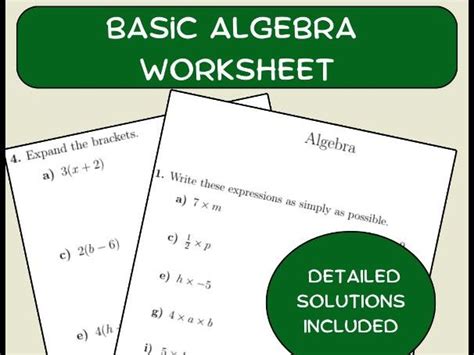 Beginner Algebra Worksheets 13 Simple Algebra Worksheet Templates