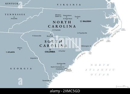 North Carolina Nc Political Map With The Capital Raleigh And Largest