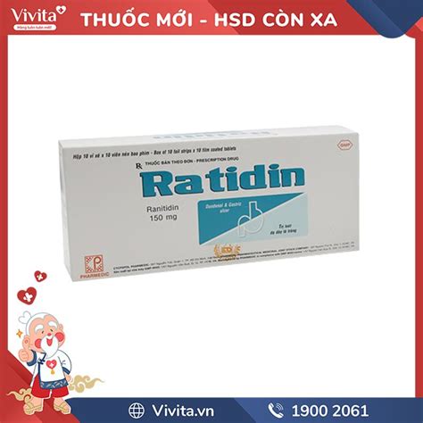 Thuốc trị loét dạ dày tá tràng Ratidin mg Hộp viên VIVITA