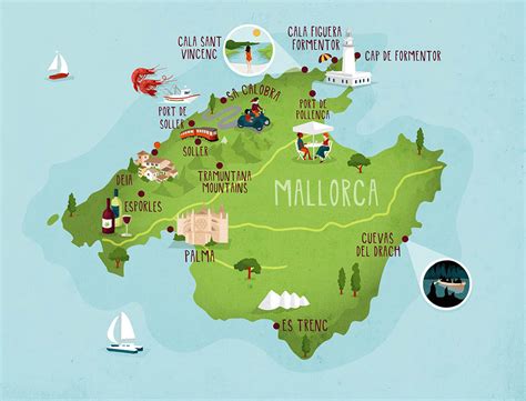Pin By Maria Fatima On Palma Miorca Illustrated Map Mallorca Island