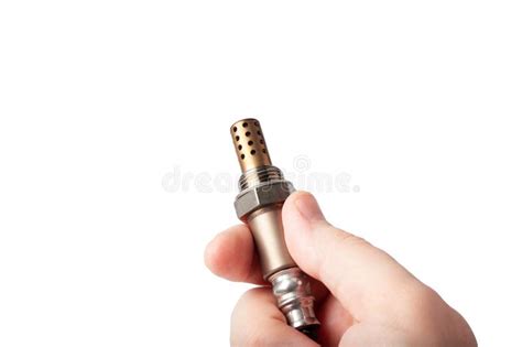 Oxygen Sensor For Gasoline And Diesel Engines In The Hand Isolated On White Lambda Probe Is
