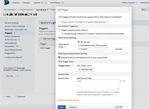Builds In Default Branch Are Disabled In Build Configuration