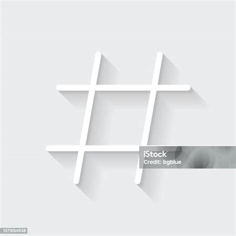 ハッシュタグ空白の背景に長い影を持つアイコン フラットデザイン Comのベクターアート素材や画像を多数ご用意 Com 3d
