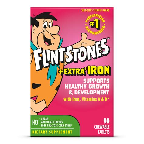 Flintstones Extra Iron Chewable Tablets 90ct By Bayer Consumer Health