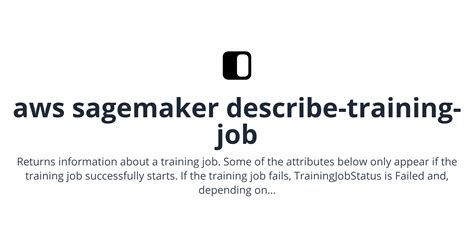 Aws Sagemaker Describe Training Job Fig