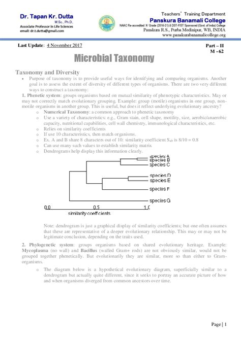 Pdf Microbial Taxonomy