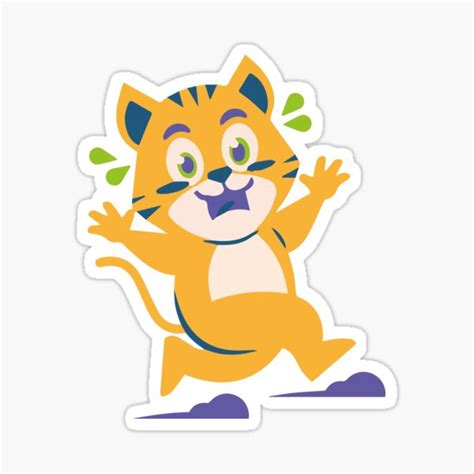 Cute Kitten Animal With Interactions Like Panic Sticker For Sale