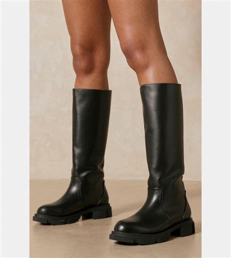 Buy Misspap Chunky Sole Knee High Boots In Black 6thstreet Saudi Arabia