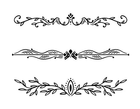 Page Divider And Design Elements Set Of Various Simple Black Divider