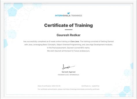 gauresh redkar on linkedin corejava javadevelopment internshalatrainings