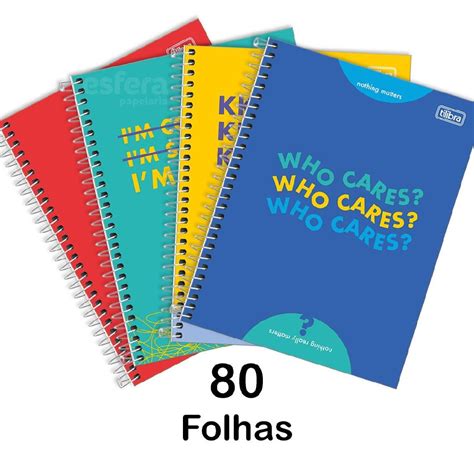 Caderno Espiral Colegial 4Fun 1 Matéria 80 Folhas TILIBRA Esfera