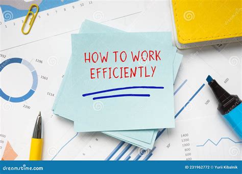 HOW TO WORK EFFICIENTLY Inscription On The Sheet Stock Photo Image Of