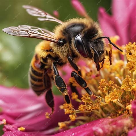 Premium Ai Image Stingless Bee Take A Pollen