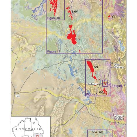 The Central Lachlan Orogen Volcanic Belt Highlighted In Red Overlain On