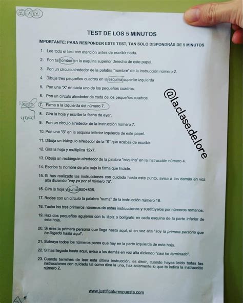 Test De Los 5 Minutos Para Reflexionar Sobre La Falta De Atención En