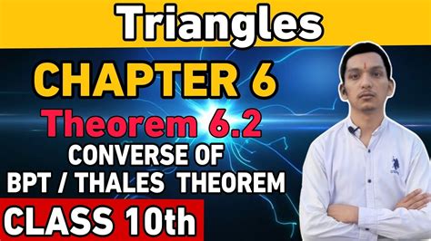 Converse Of Basic Proportionality Theorem Theorem 6 2 Triangles Class 10 Maths Chapter 6