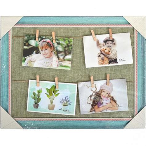 Фоторамка коллаж на 4 фото с прищепками 34 44см купить оптом в Украине