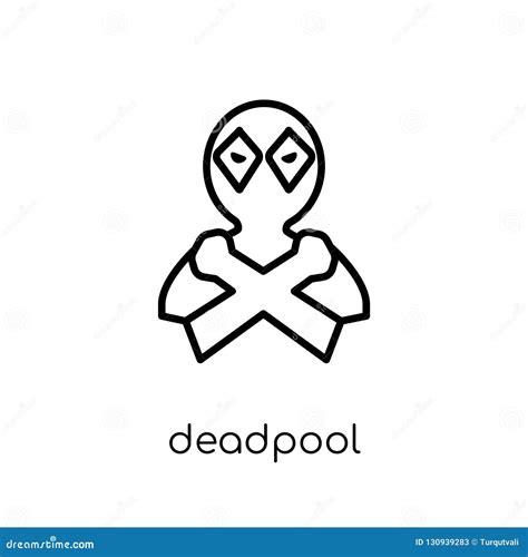 Deadpool Icon Trendy Modern Flat Linear Vector Deadpool Icon On