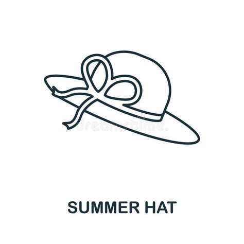 Summer Hat Line Icon Monochrome Simple Summer Hat Outline Icon For Templates Web Design And