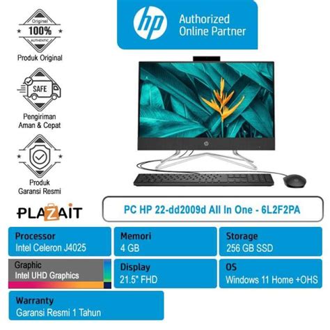 Jual PC HP Dd D AIO L F PA Intel Celeron J GB GB SSD Win Home OHS