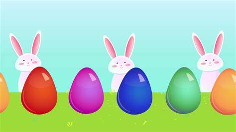 Happy Easter Greeting Video Decorated Easter Eggs Moving String Grass