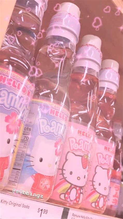 Japanese Pink Ramune Aesthetic Wallpaper Kawaii Ramune Hello Kitty Ramune
