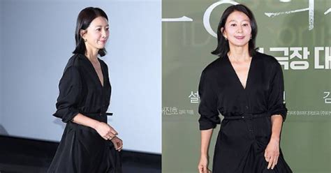 김희애 57세 맞아 노출도 품격 있게 우아한 트임 롱스커트 셋업룩