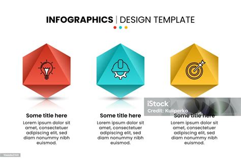 인포그래픽 템플릿입니다 아이콘과 텍스트가 있는 3개의 팔면체 3차원 형태에 대한 스톡 벡터 아트 및 기타 이미지 3차원 형태 Octahedron 개념 Istock