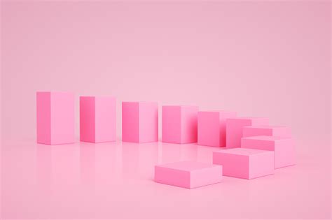 3d 빈 큐브 제품 스탠드 분홍색 색상 배경에 연단 기하학적 모양 추상 적 최소 배경 0명에 대한 스톡 사진 및 기타 이미지