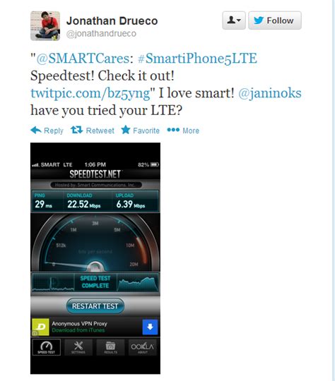 Smart Vs Globe IPhone 5 LTE Speedtest Results