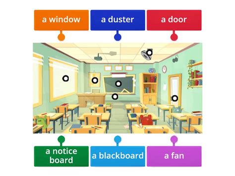 ESL Classroom Objects Part 1 Labelled Diagram