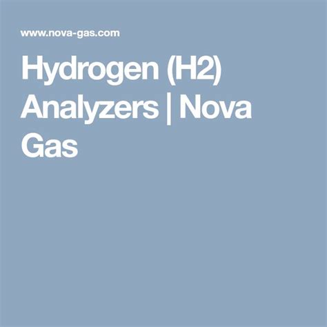 Hydrogen H2 Analyzers Nova Gas