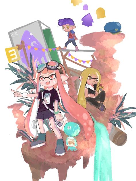インクリング イカガールスプラトゥーン 「発売が楽しみsplatoon3 」しきのイラスト