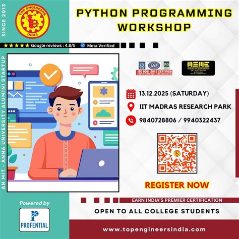 Python Programming Workshop 2025 Top Engineers Workshop Chennai