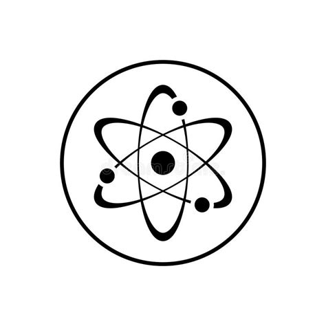 Science Atom Atomic Icon Vector Isolated On Circle Line Background Stock Vector Illustration