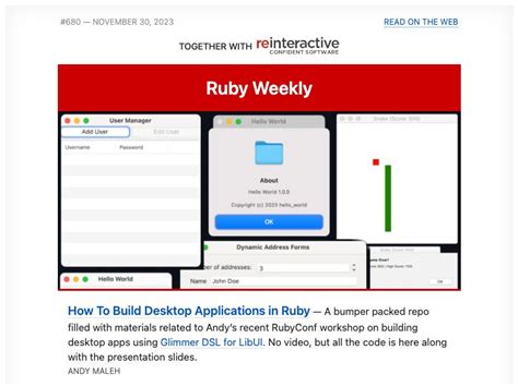Andy Maleh On Linkedin Ruby Desktop Gui Application Applications