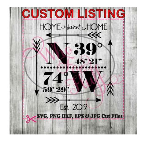 Coordinates Svg Etsy